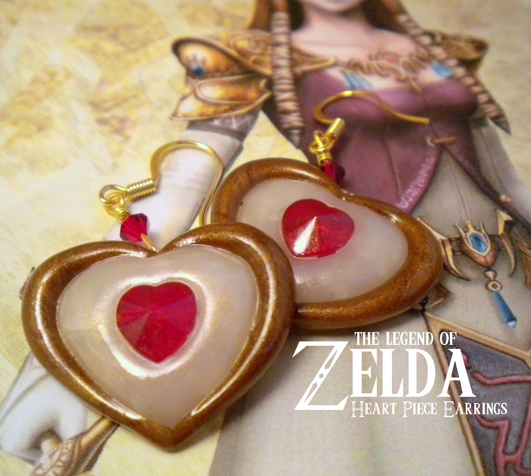 Twilight Princess Heart Piece Earrings - Legend of Zelda - Nintendo - Etsy