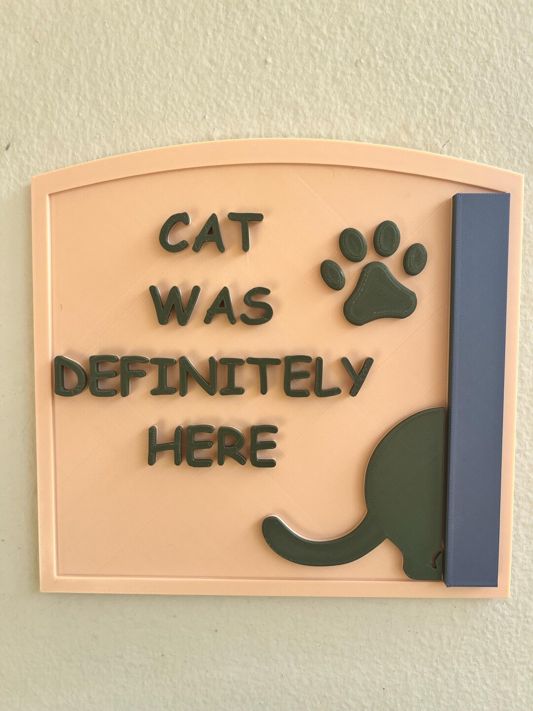 Cat Was Here Sign | Handmade Minimalist Wall Decor - Etsy