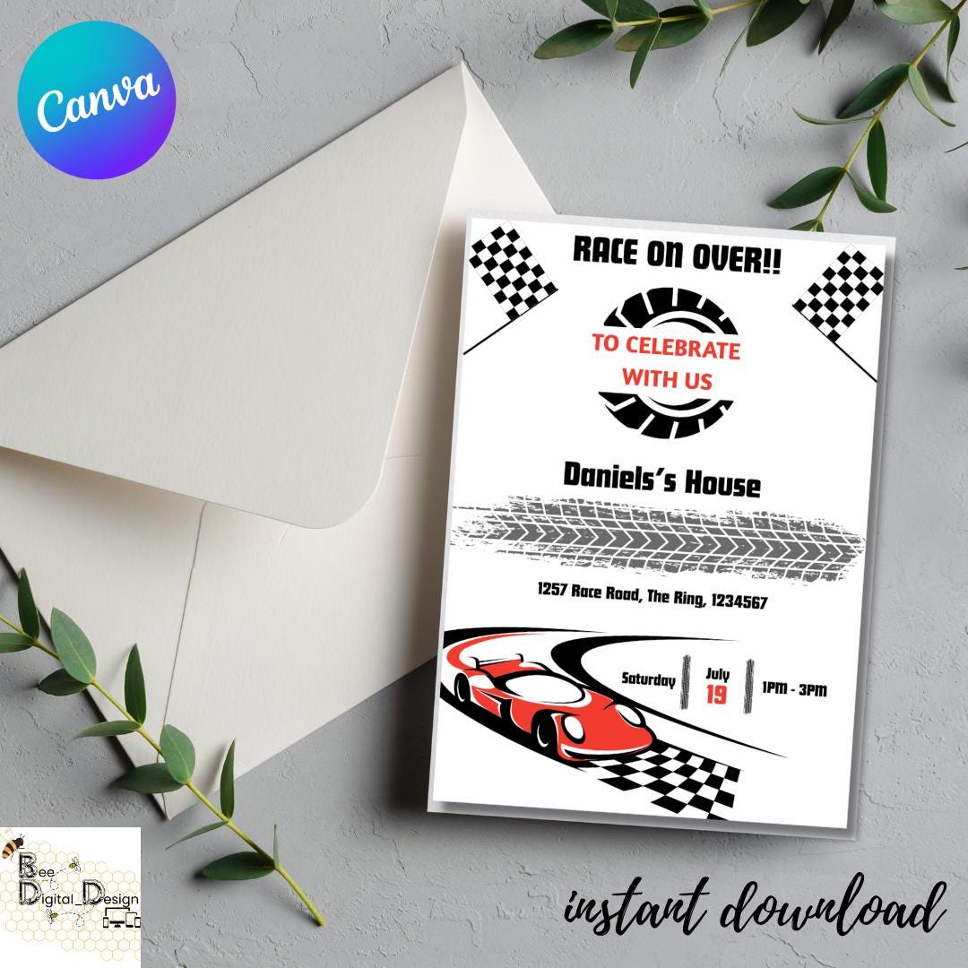 Car Birthday Invitation - Etsy