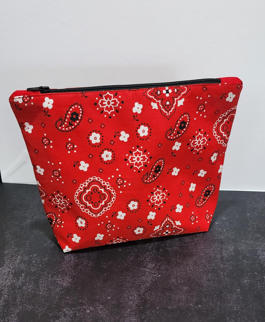 Makeup Bag Red Bandana - Etsy
