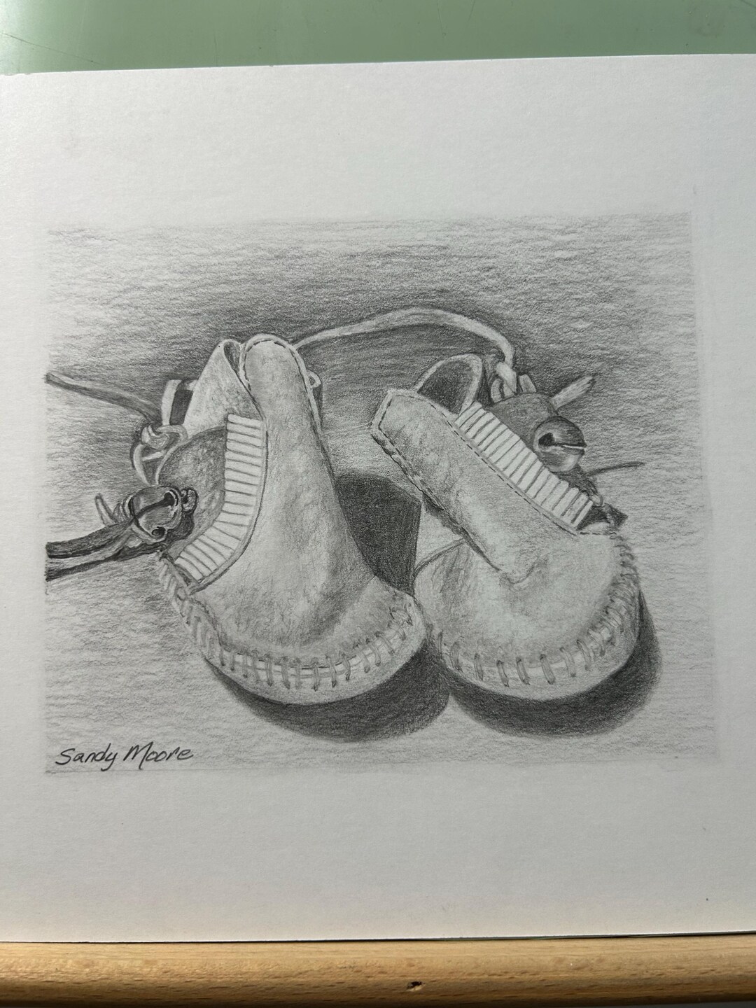 Original Pencil Drawing | Baby Moccasins Still Life | Hand-drawn Native ...