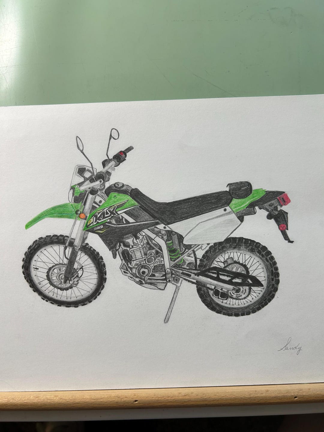 Kawasaki KLX 250 Motorcycle Art: Hand-drawn Pencil Drawing - Etsy