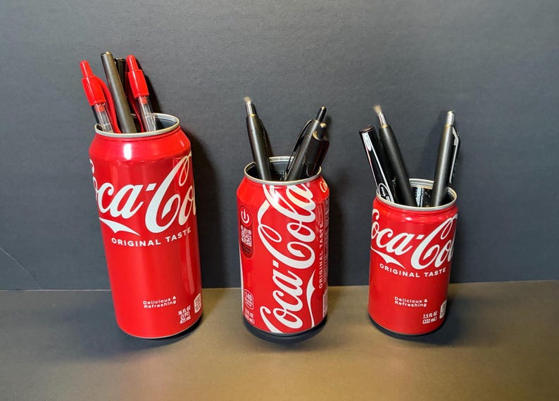 Upcycled Coca-cola Can Pen Holder | 7.5oz, 12oz & 16oz Sizes | Noise ...