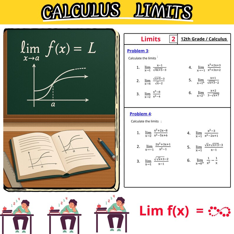 Calculus Limits Worksheets | 12th Grade Math Lesson With Problems ...