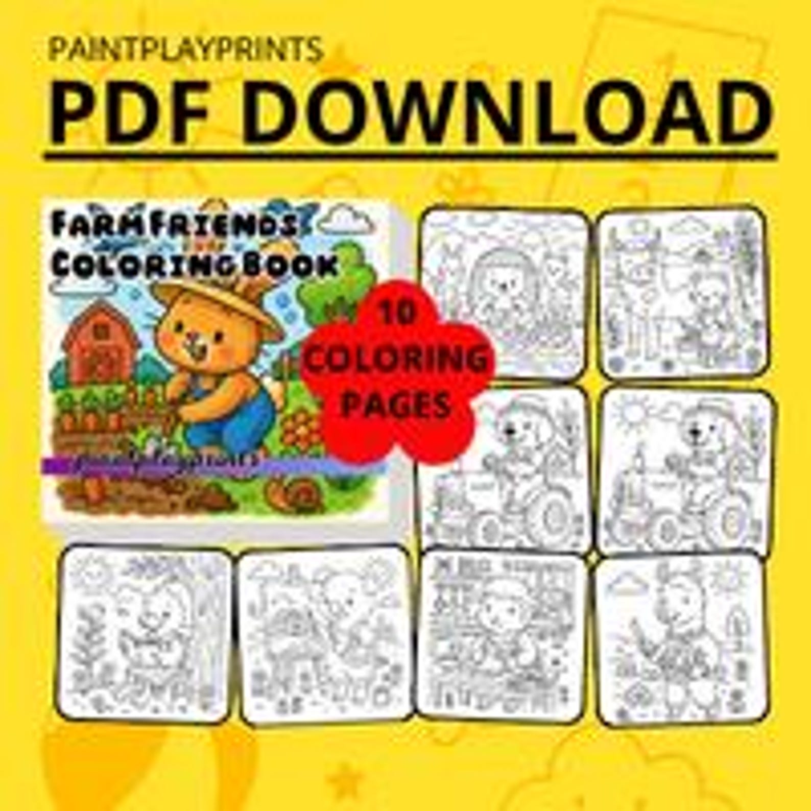 Farm Animals Coloring Book for Kids | Cute Country Life Scenes to Color ...