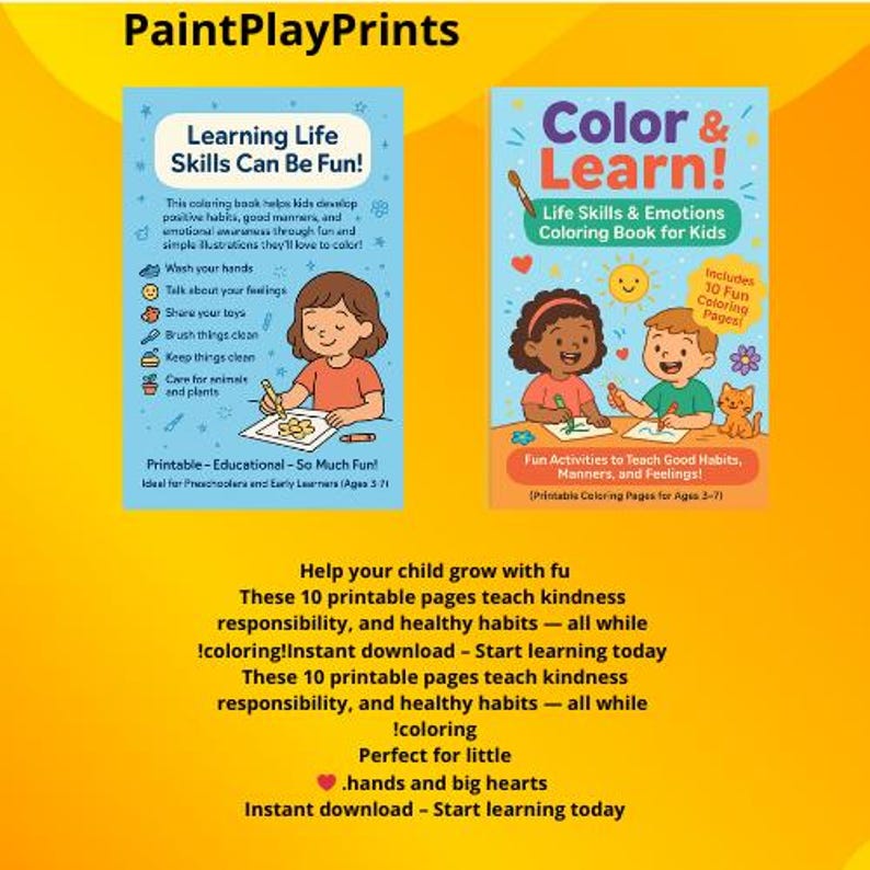 Kids Life Skills Coloring Book – Printable SEL Activities for Positive ...