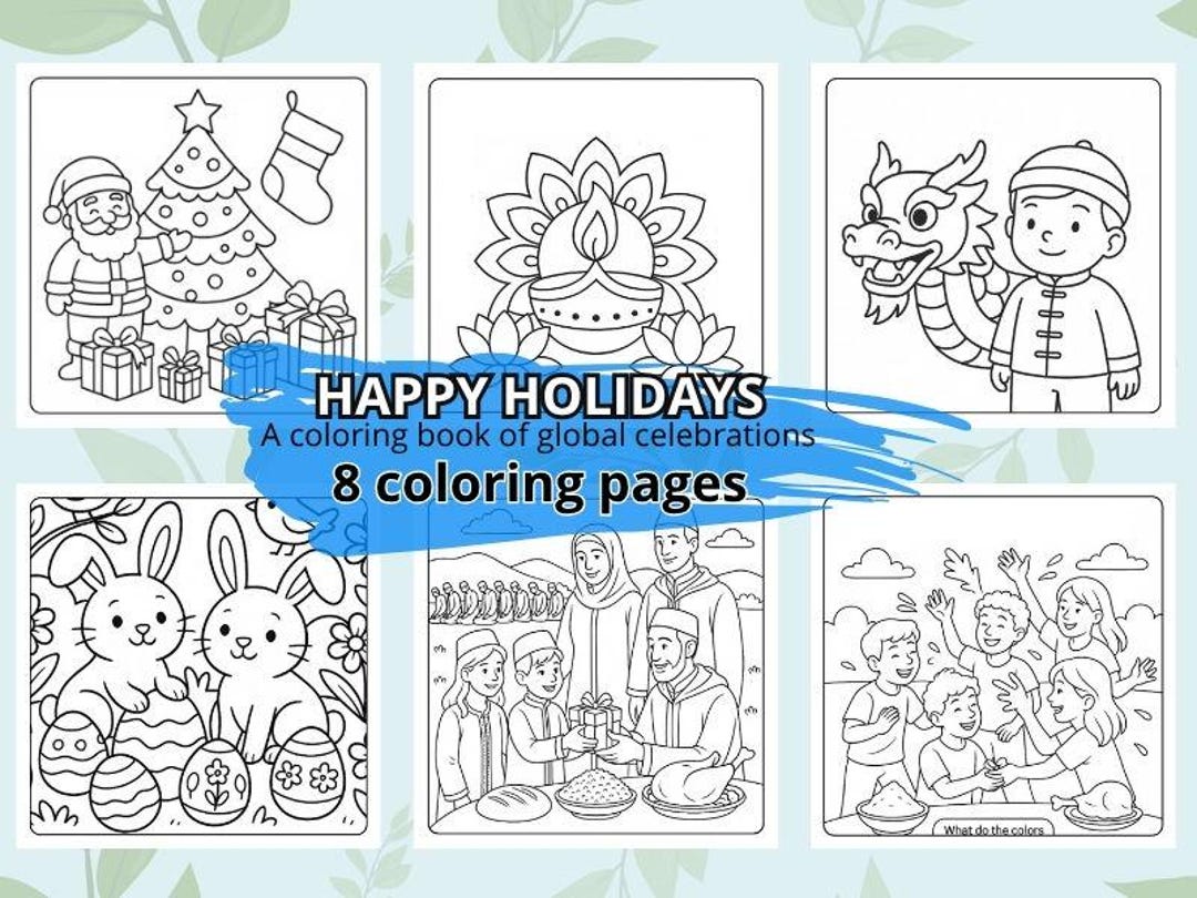 Simple Holiday Coloring Book – Fun Celebrations Around the World for ...