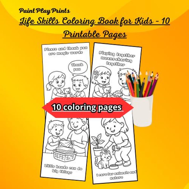 Kids Life Skills Coloring Book – Printable SEL Activities for Positive ...