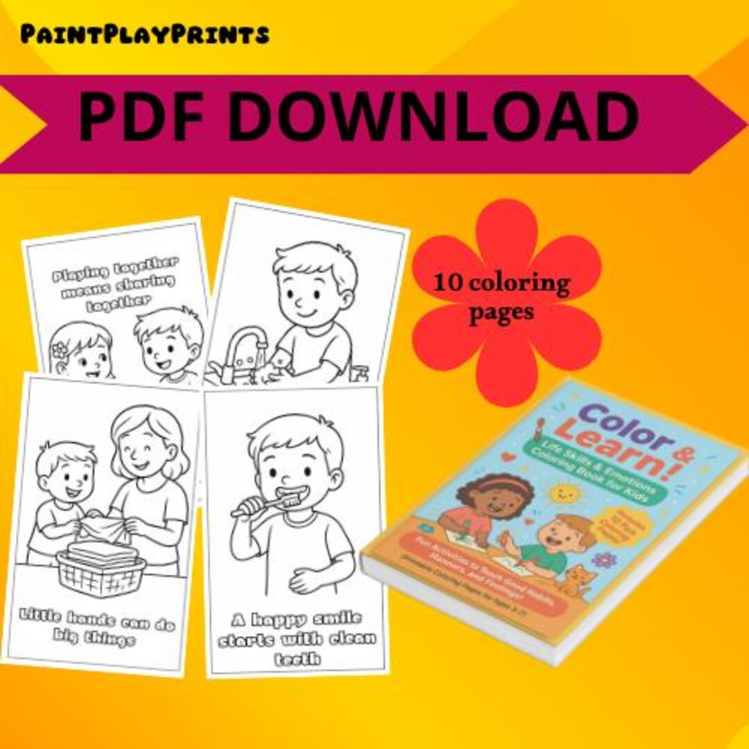 Kids Life Skills Coloring Book – Printable SEL Activities for Positive ...