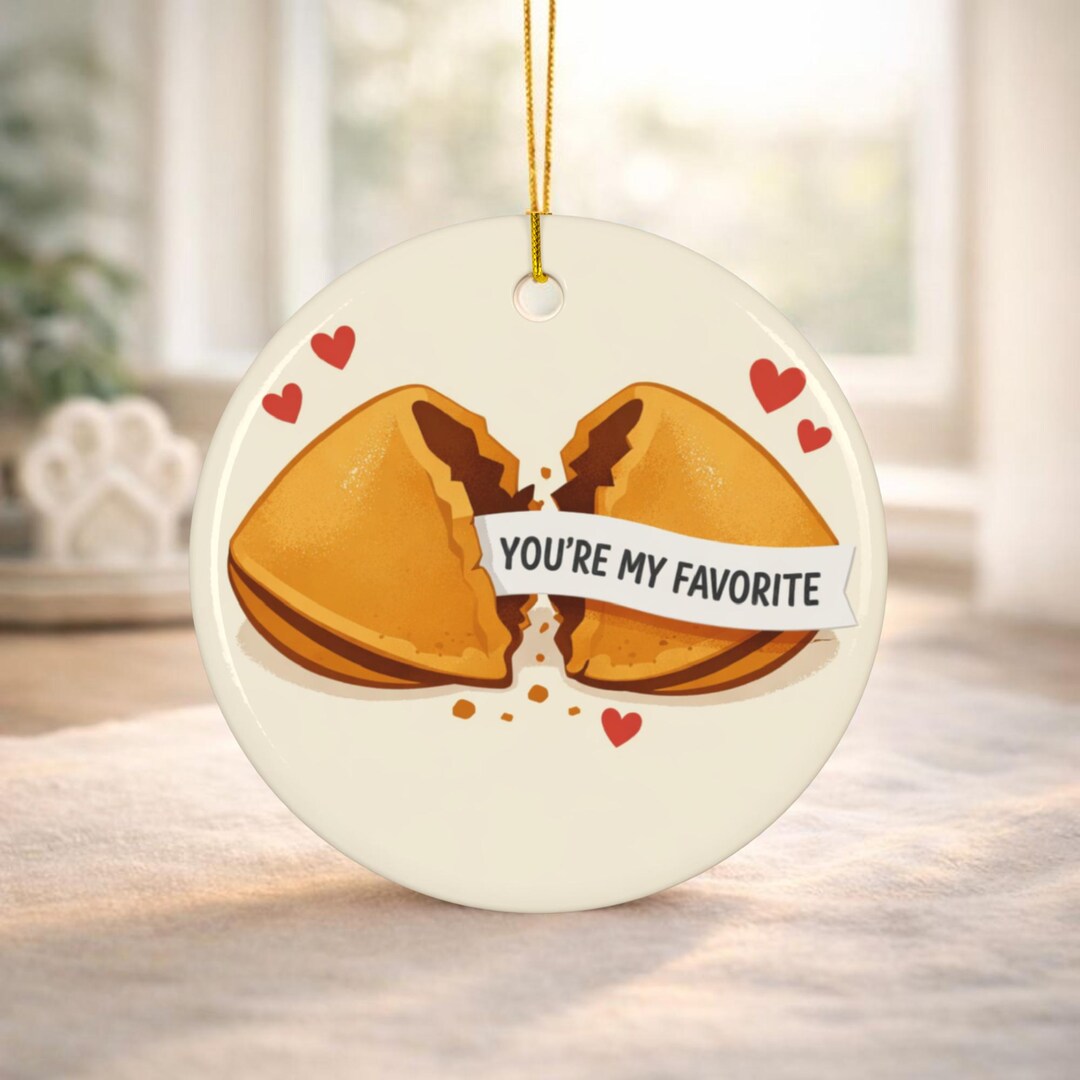 Fortune Cookie Cerimic Ornament, Playful Illustration, Fixed Text Youre ...