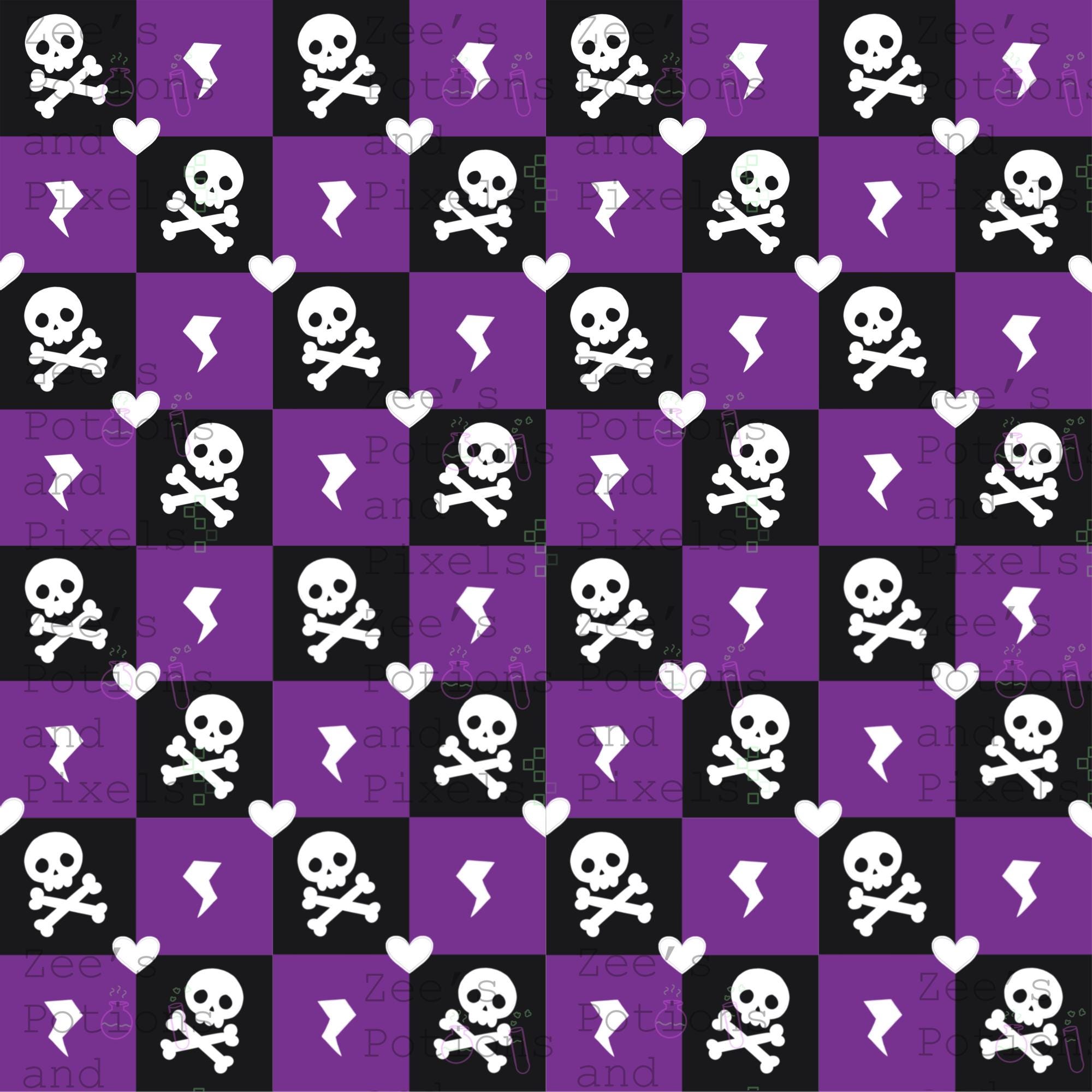 Purple and Black Checkered Emo Scene Digital Pattern - Etsy