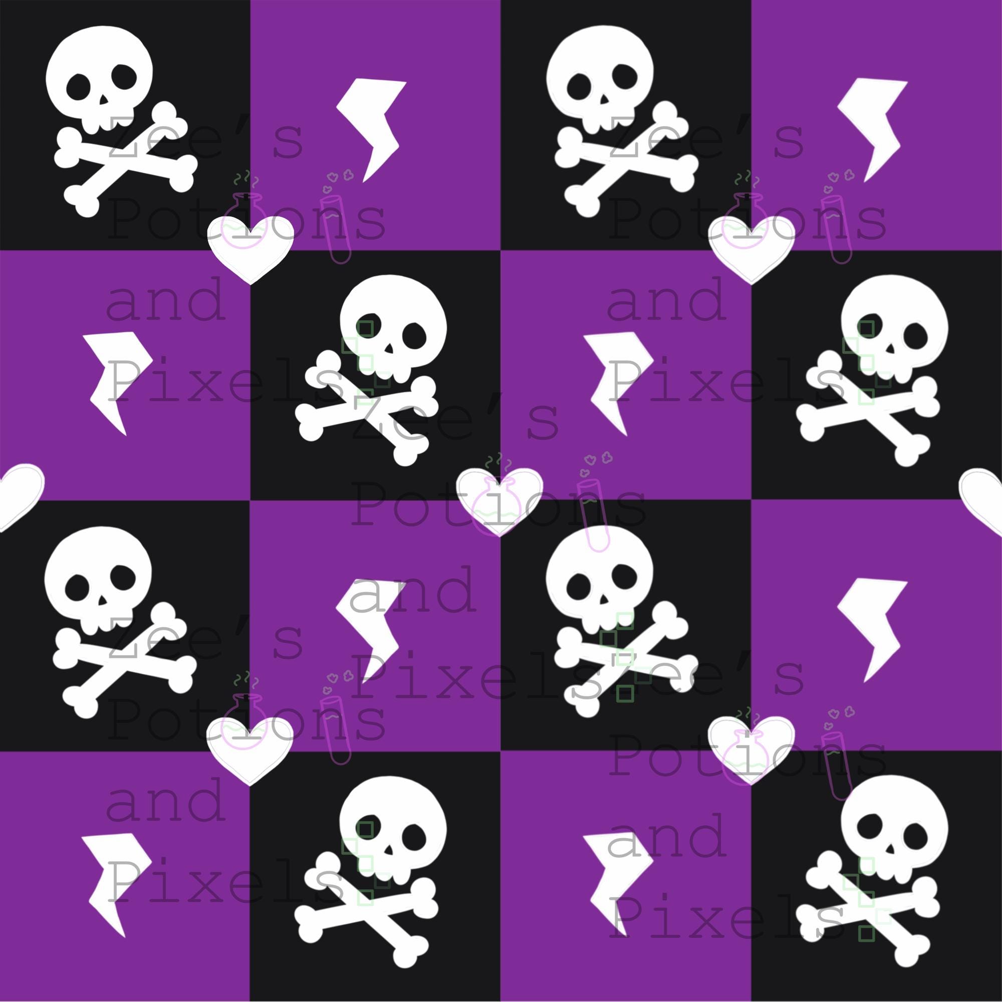 Purple and Black Checkered Emo Scene Digital Pattern - Etsy