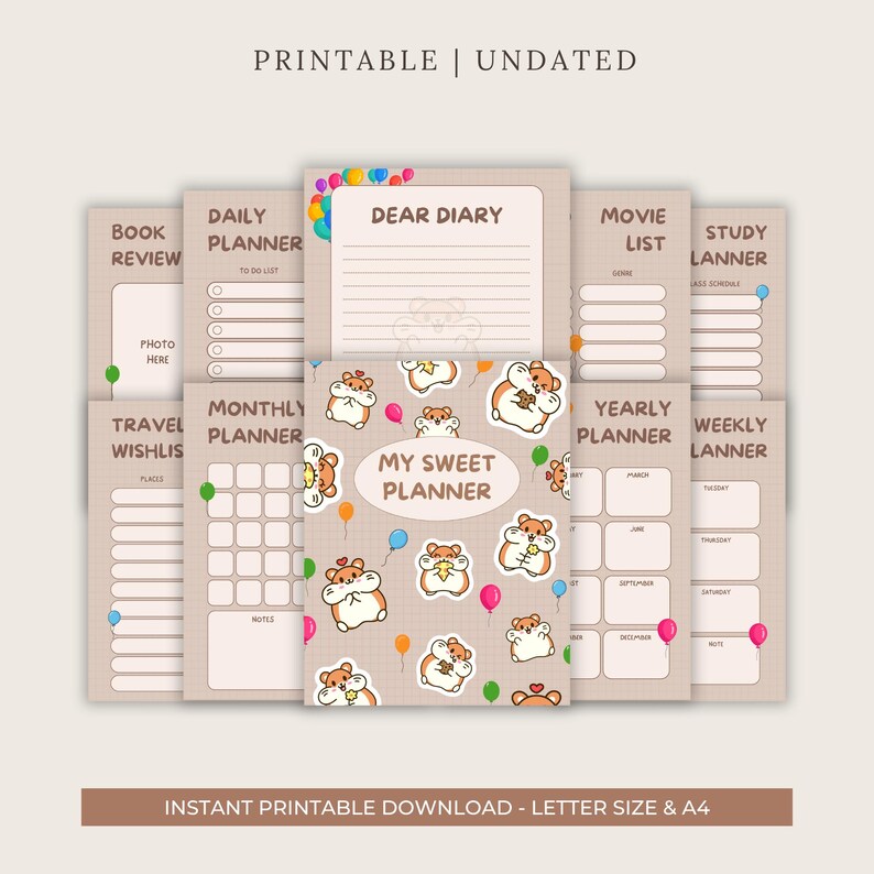 Kids School Planner Printable – Elementary Homeschool Organizer (PDF A4 ...