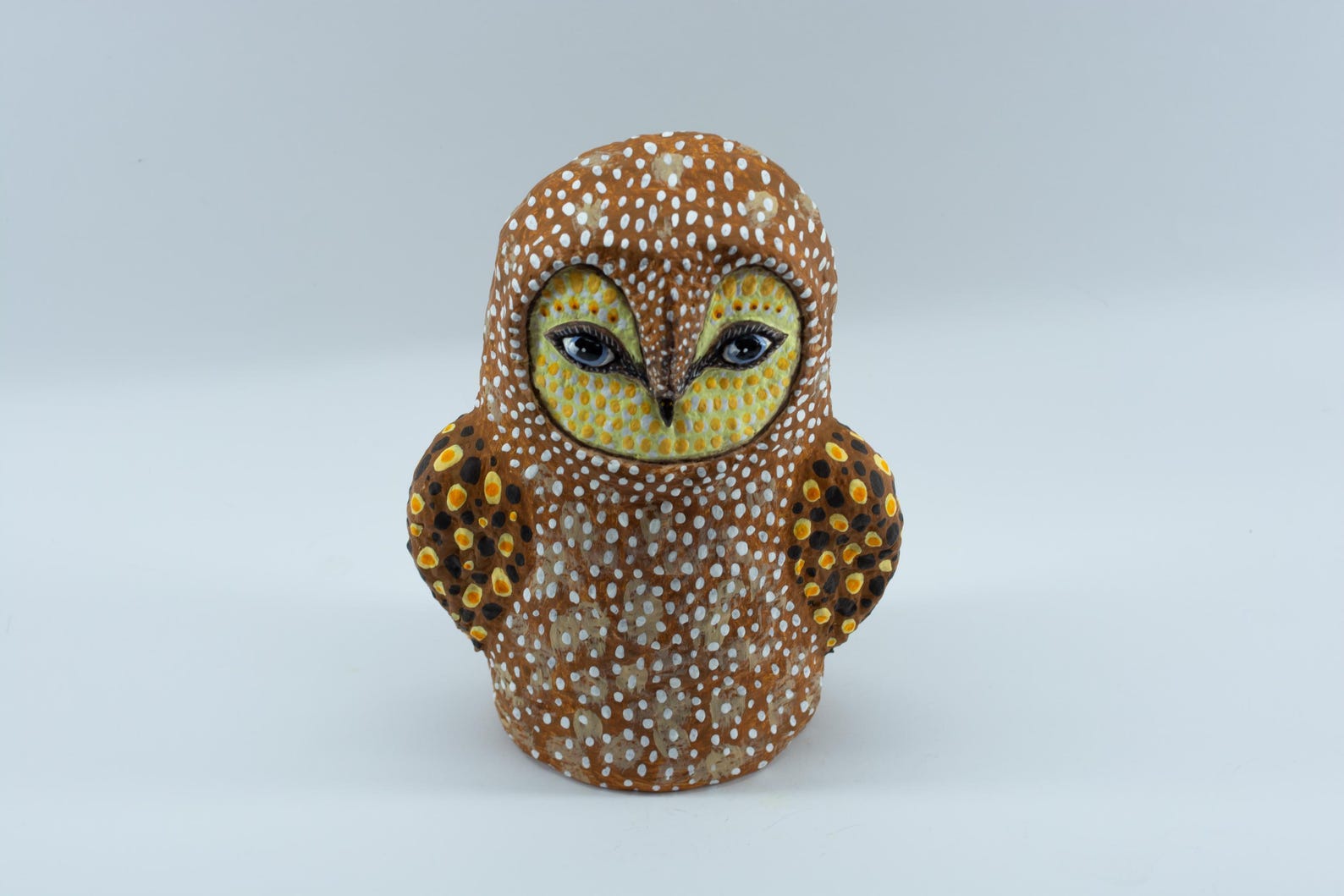 Handmade Owl Sculpture, Folk Art Papier Mache Owl Marfa - Etsy