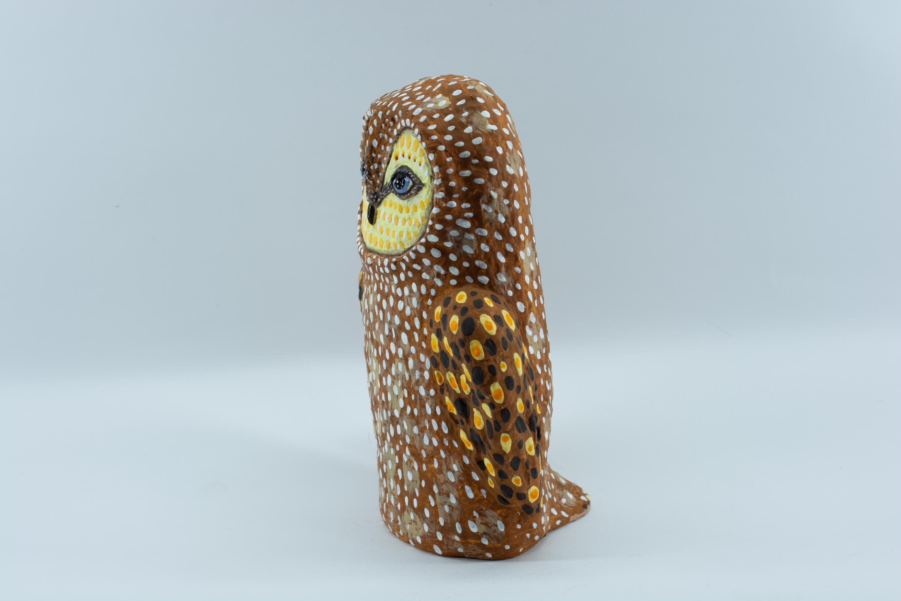 Handmade Owl Sculpture, Folk Art Papier Mache Owl Marfa - Etsy