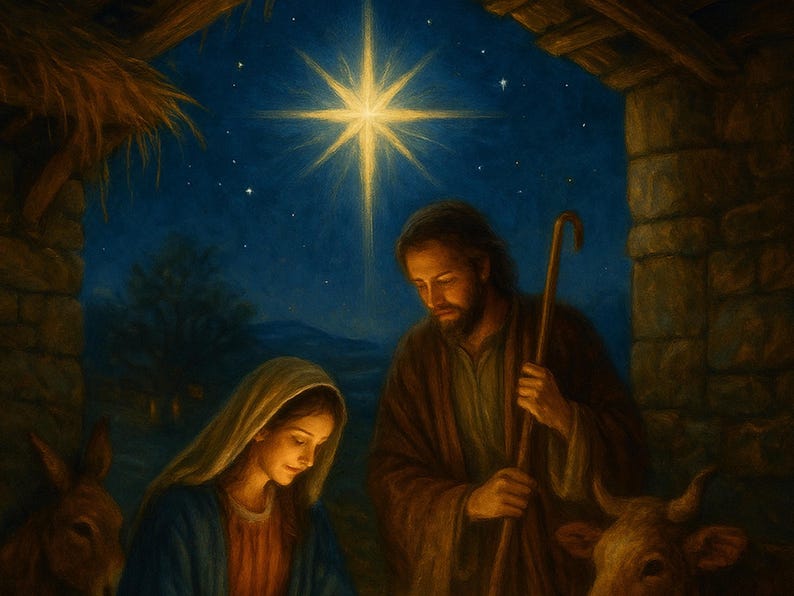 Nativity Christmas Card Set of 10, 30, 50 - Religious, Christian Scene ...