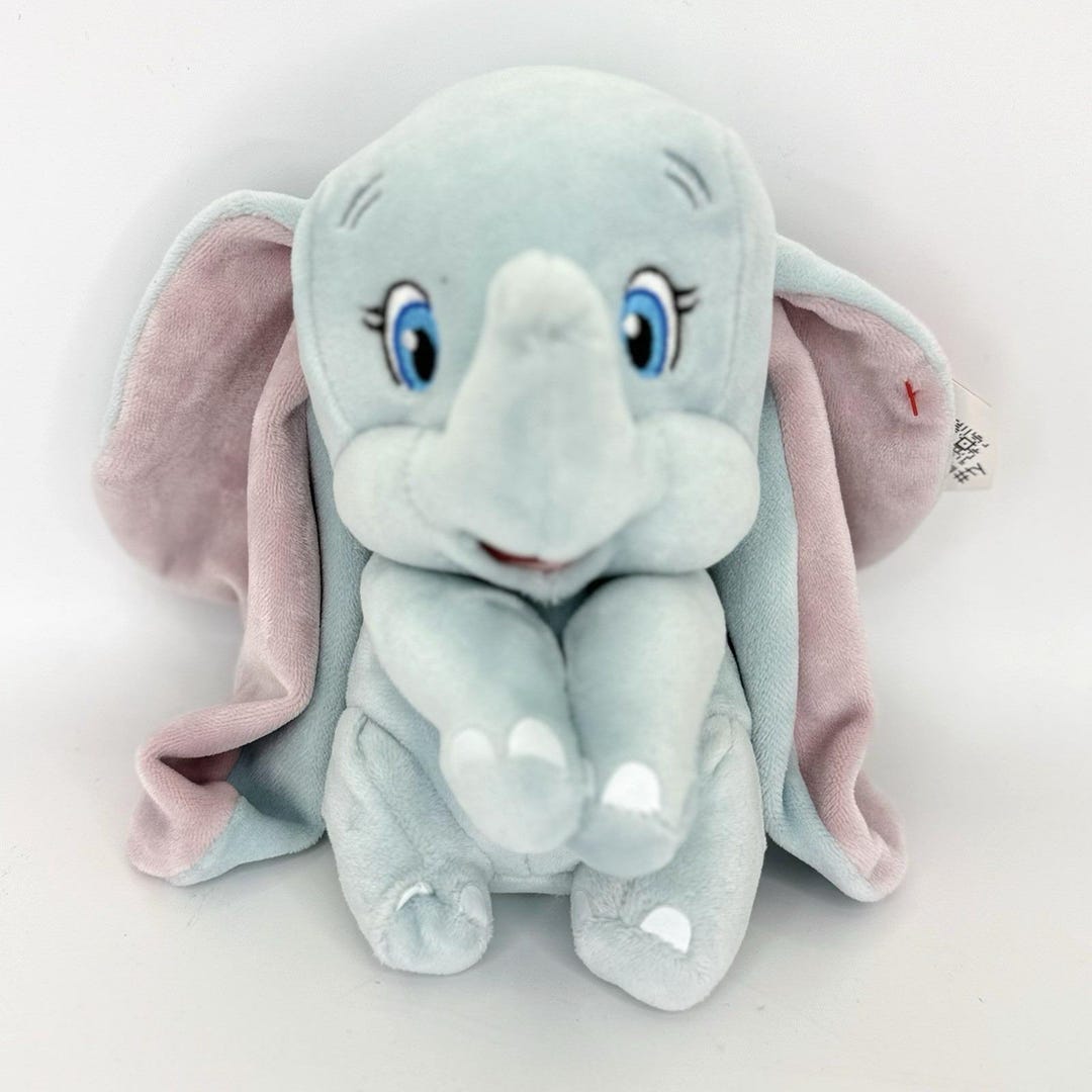 Ty Sparkle Dumbo Disney Beanie Babies Plush Stuffed Elephant Blue Pink ...
