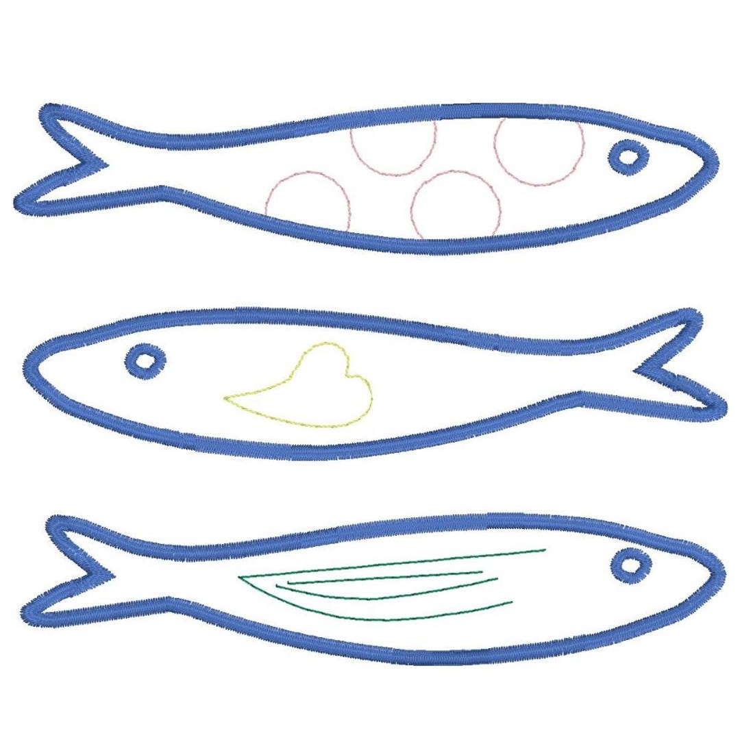 Sardine Embroidery Digital Design File Machine Embroidery 5inch PES ...