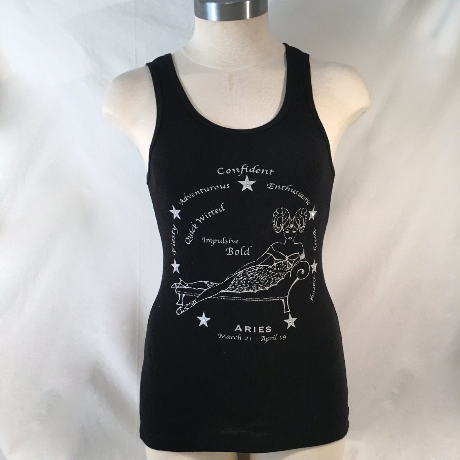 Aries Crystal Zodiac Tank by Deitie - Etsy