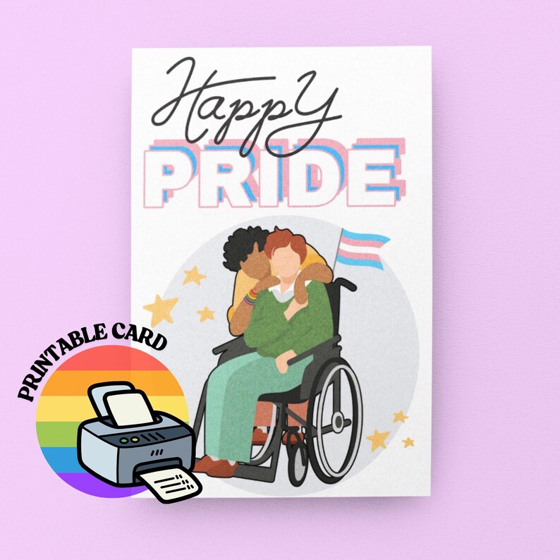 Printable Trans & Disability Pride Card | A5 Digital Download ...