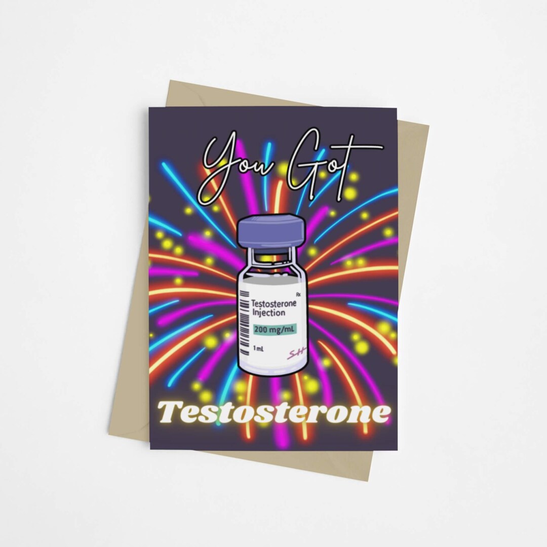 Testosterone (T) Transgender Congratulations Card - HRT - Etsy