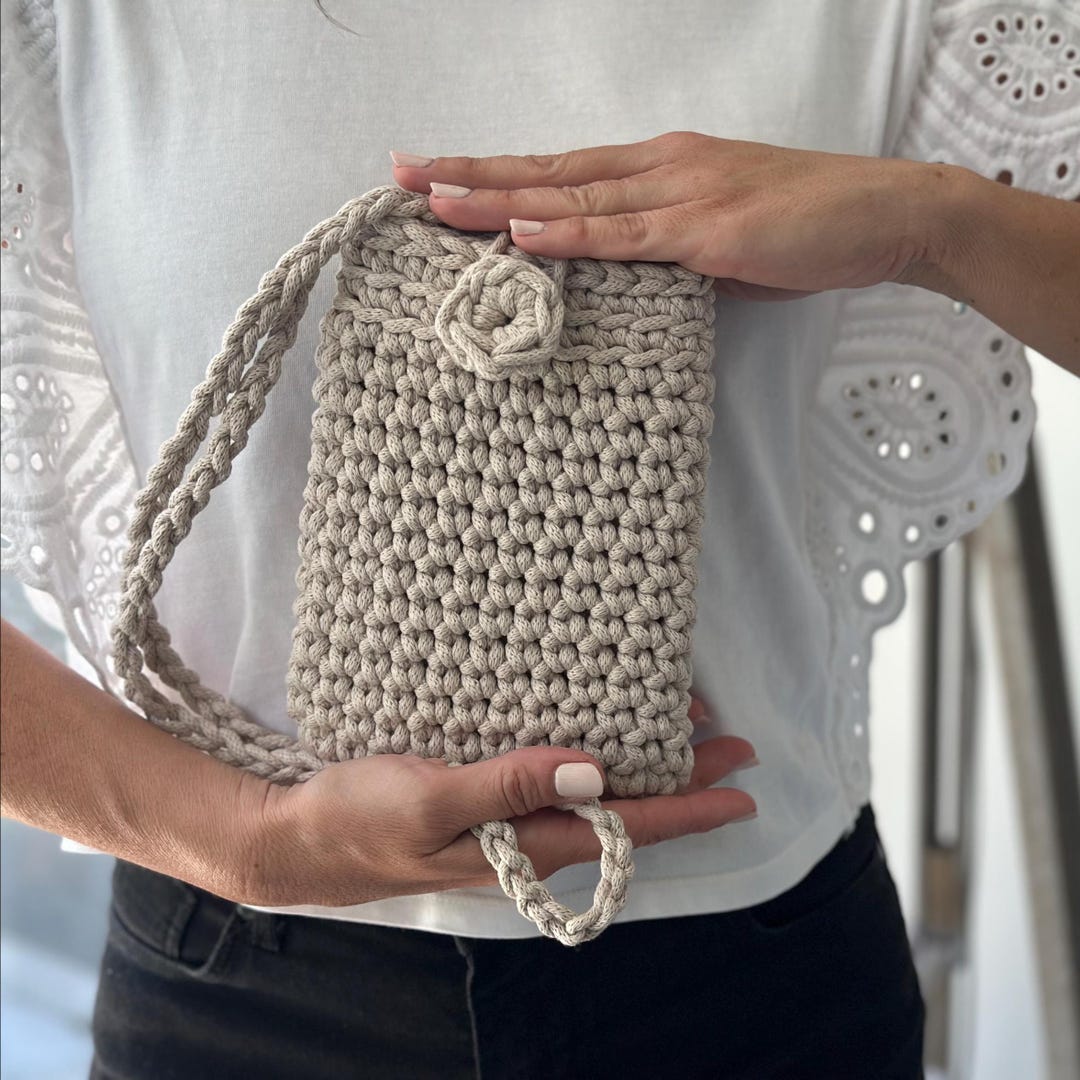 CROCHET PATTERN, Easy Phone Bag, Beginner Level, Video Tutorial, Step ...