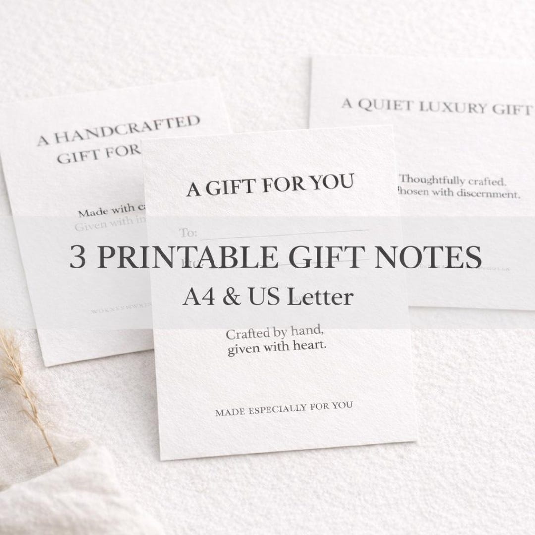 Printable Gift Notes · Minimal A4 & US Letter - Etsy