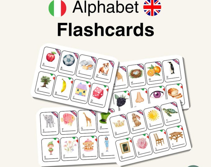 German Italian Bilingual ABC Flash Cards, Printable Games,educational ...
