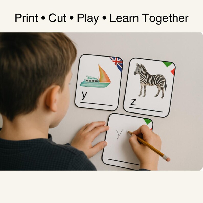 Printable Italian-english Alphabet Flashcards: Educational ABC Cards ...