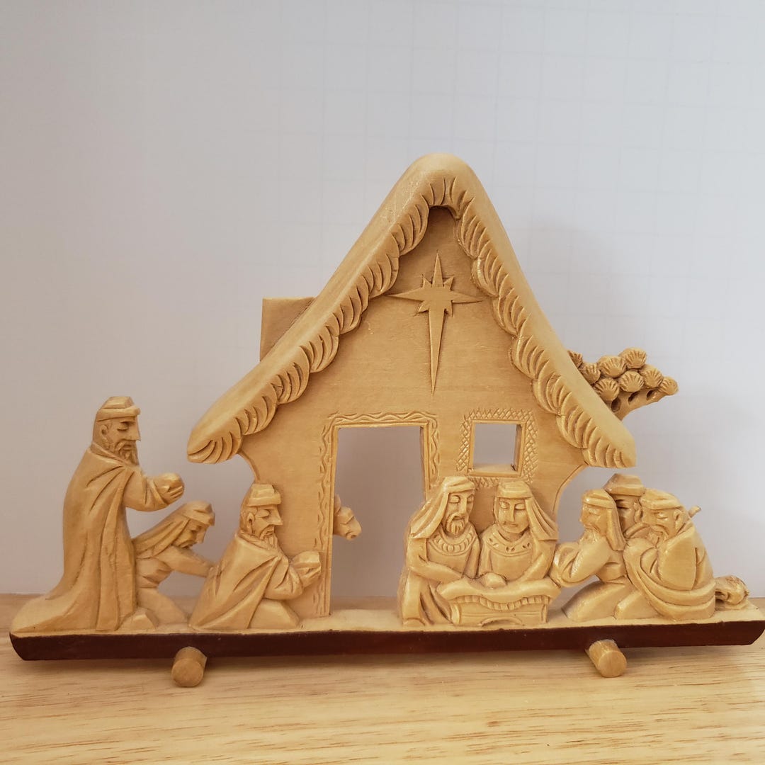 Wooden Nativity Creche Scene for Christmas - Etsy