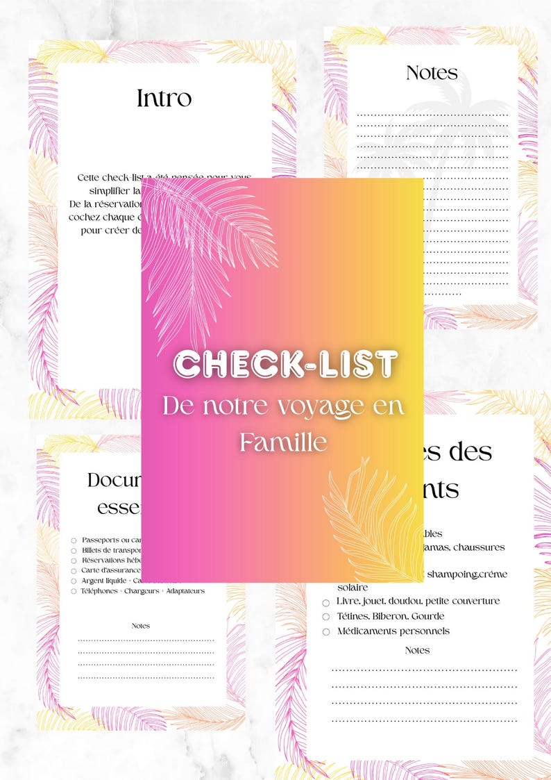Check-List voyage en Famille Printable 10 pages - Etsy France