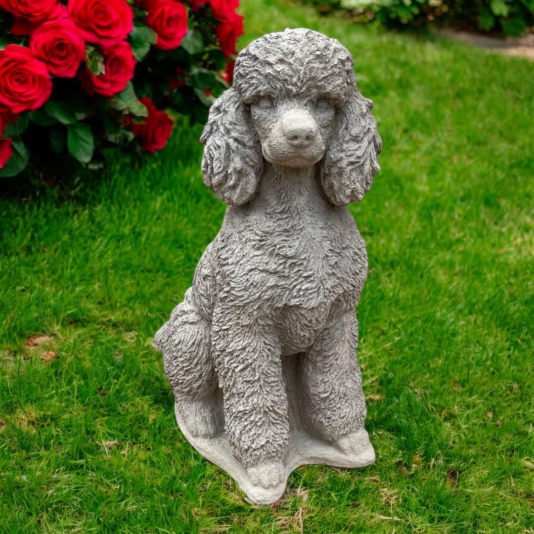 Massive Poodle Concrete Statue Outdoor Hairy Dog Sculpture Large Poodle ...