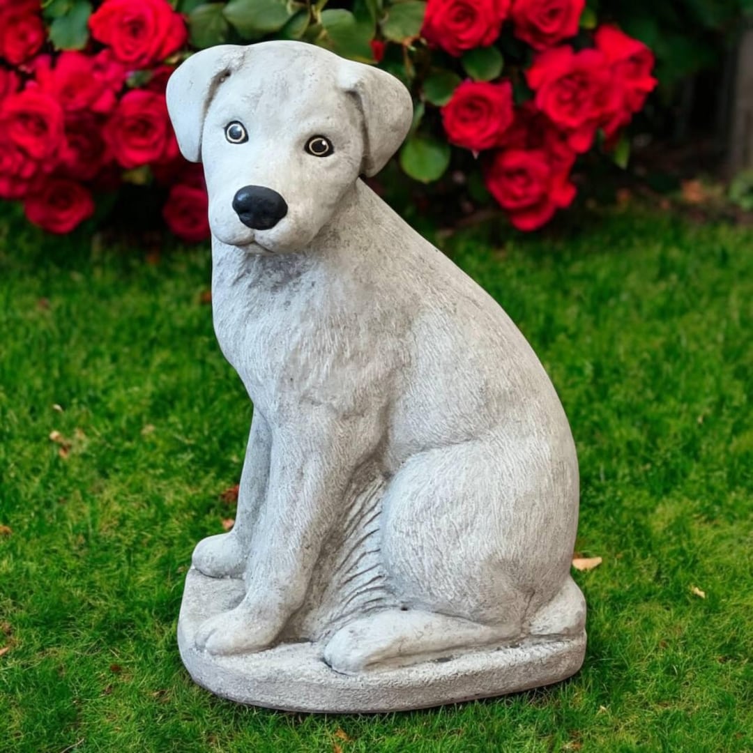Labrador Dog Statue Garden Dog Memorial Stone Outdoor Pet Sculpture ...