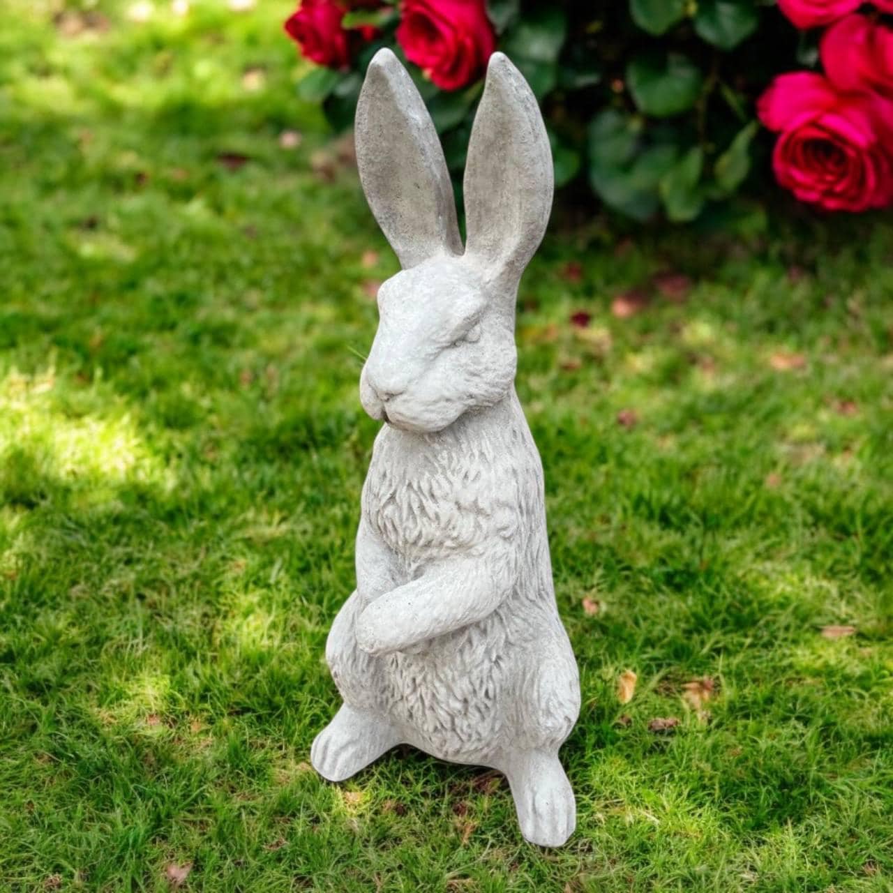 Concrete Rabbit Garden Statue Massive Bunny for Porch Sculpture Outdoor ...