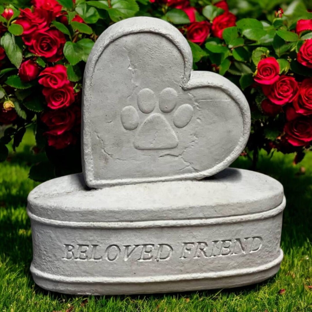 Lost Pet Sculpture Beloved Friend Statue Dog Loss Gift Concrete Garden ...