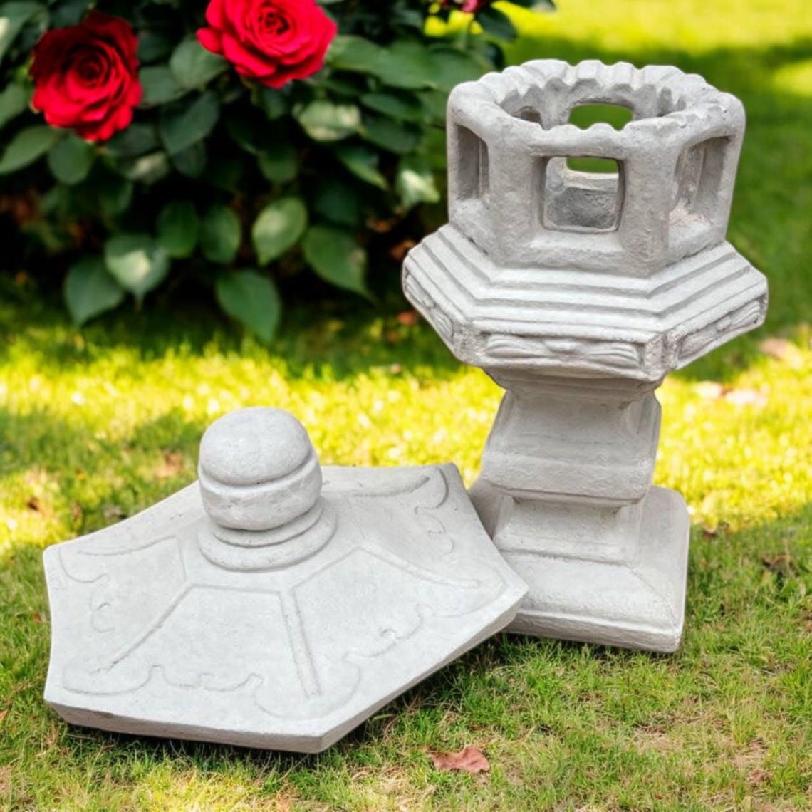 Massive Pagoda Garden Statue Oriental Lantern Concrete Figure Outdoor ...