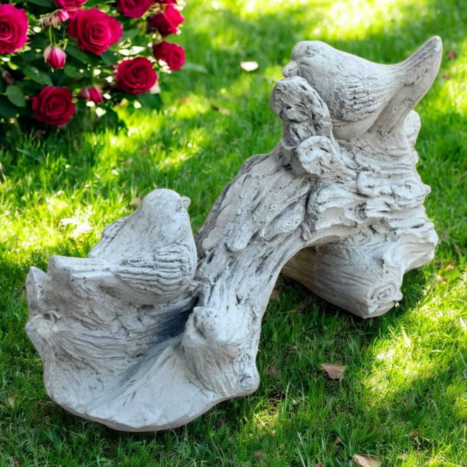 Birds on Branch Sculpture Concrete Birds on Tree Statue Cement Figurine ...