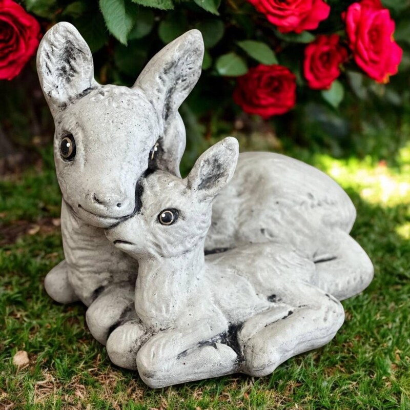 Concrete Deer Statues - Etsy