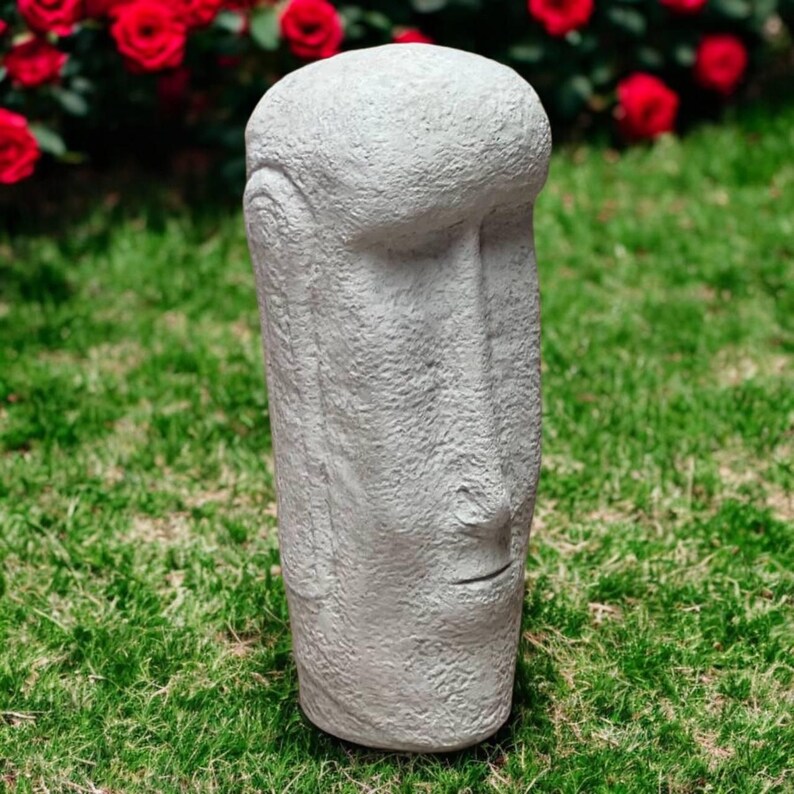 Easter Island Style Decoration Moai Head Figure Concrete Moai Head ...
