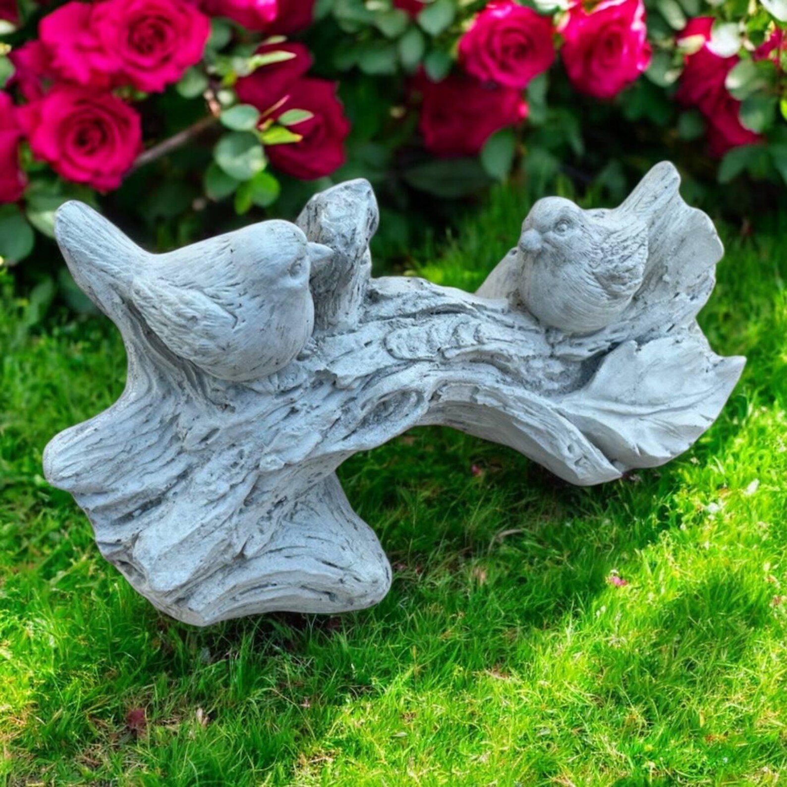 Birds on Branch Sculpture Concrete Birds on Tree Statue Cement Figurine ...
