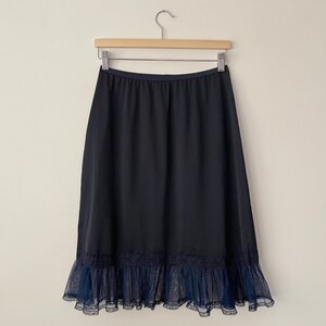 Vintage Half Slip 1950s/60s Gorgeous Midnight Blue Nylon With Ruffled ...