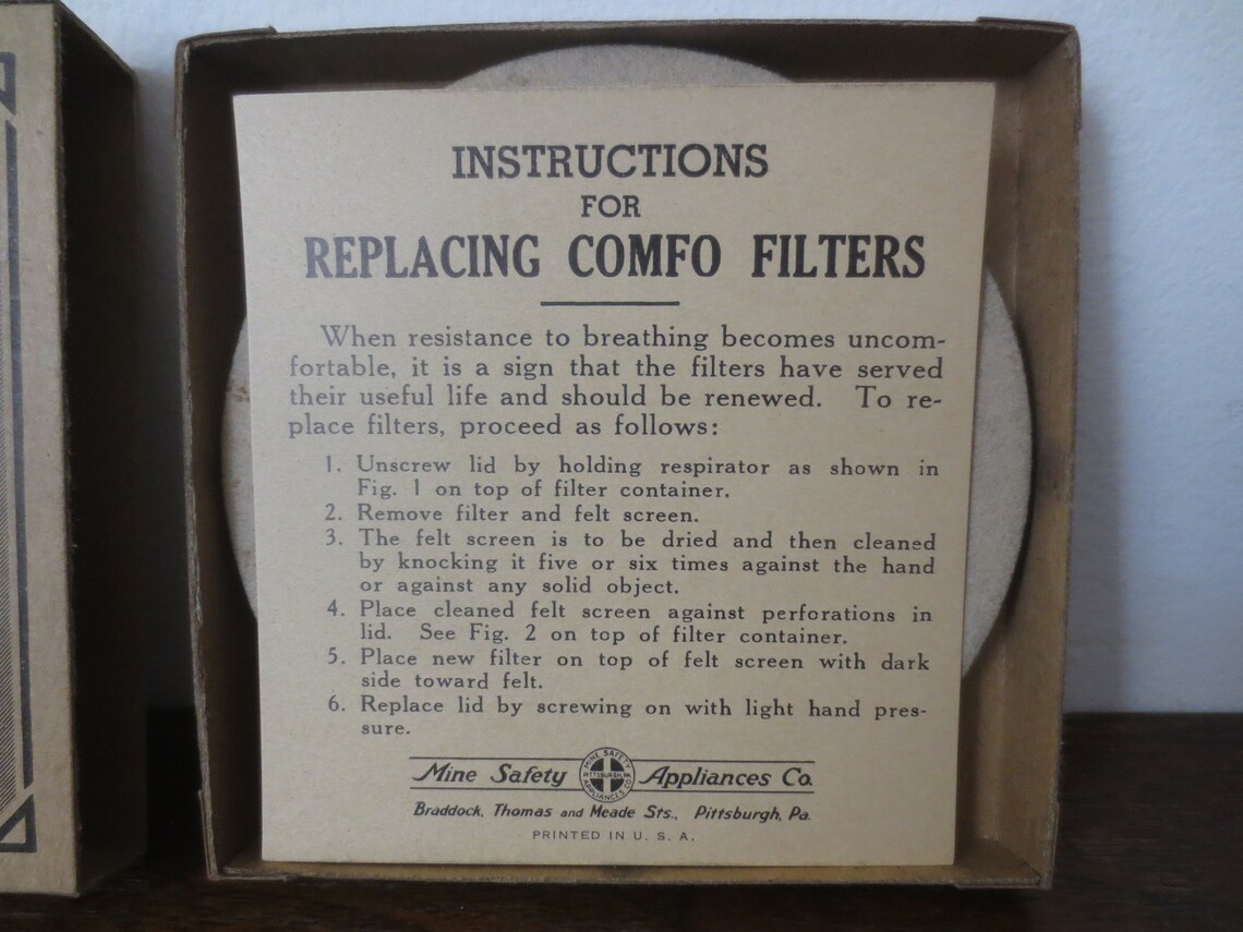 Vintage 1930s/1940s MSA Comfo Respirator Filters 10 Filters | Etsy