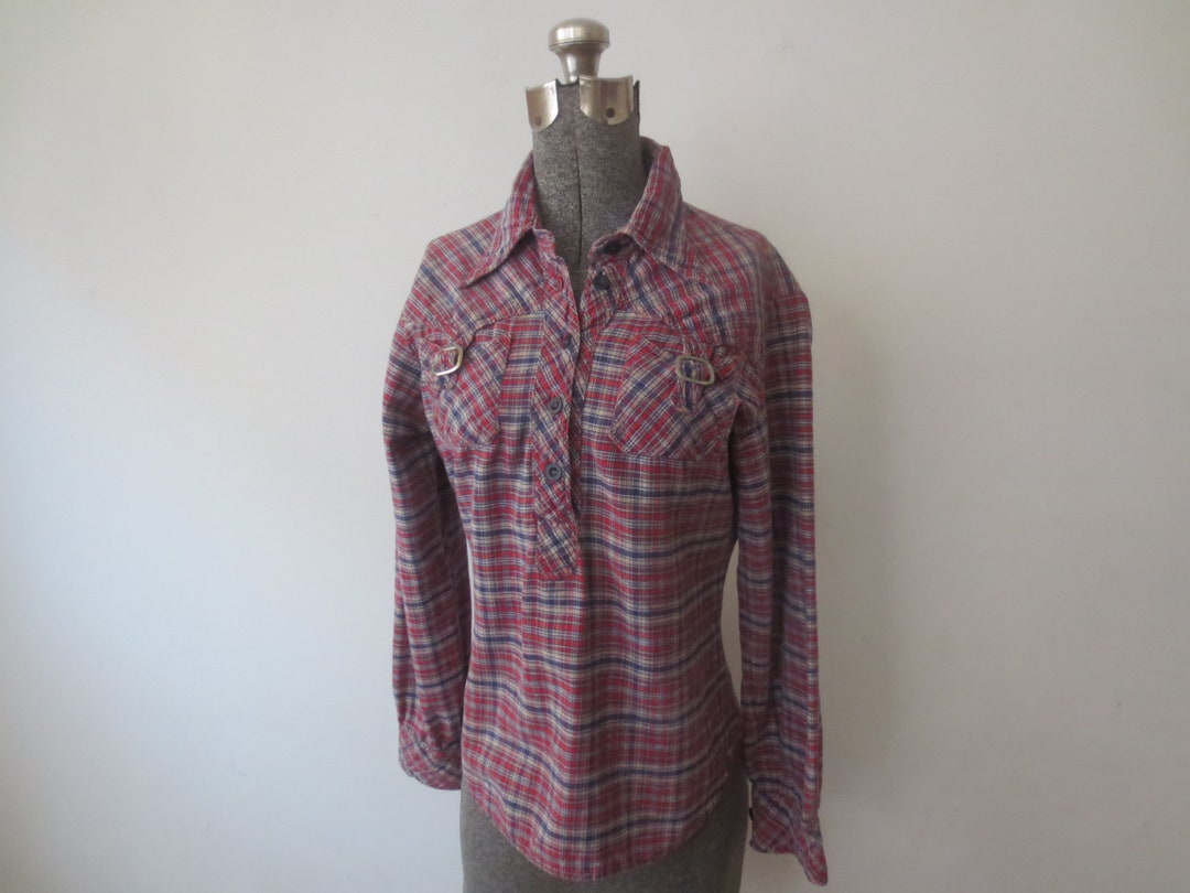Vintage 1970s Western Flannel Shirt Design Express Cotton - Etsy
