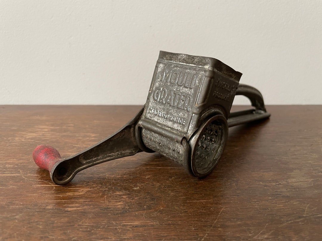Vintage 1940s Mouli Grater, Made in France, Red Wooden Handle, Antique ...