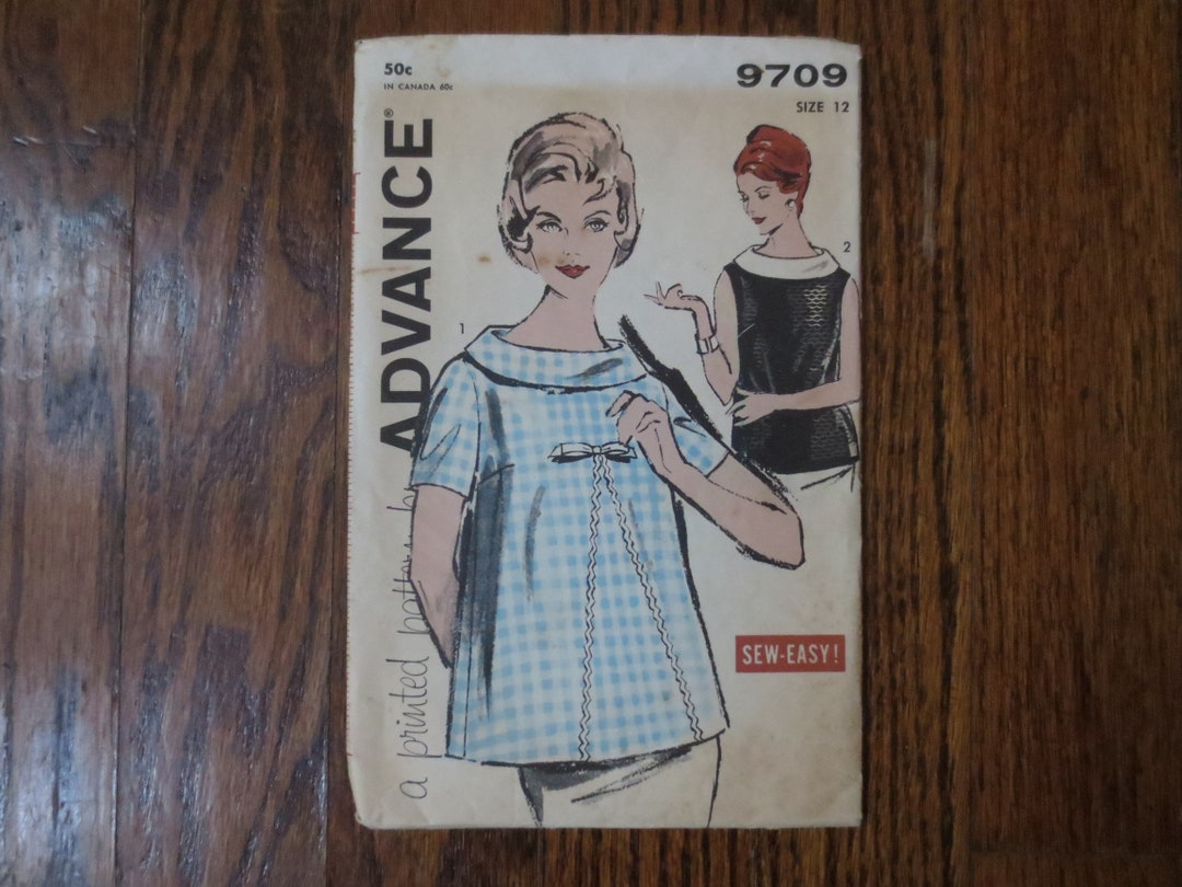 Vintage ADVANCE Sewing Pattern 1950s/1960s Maternity Blouse No 9709 ...