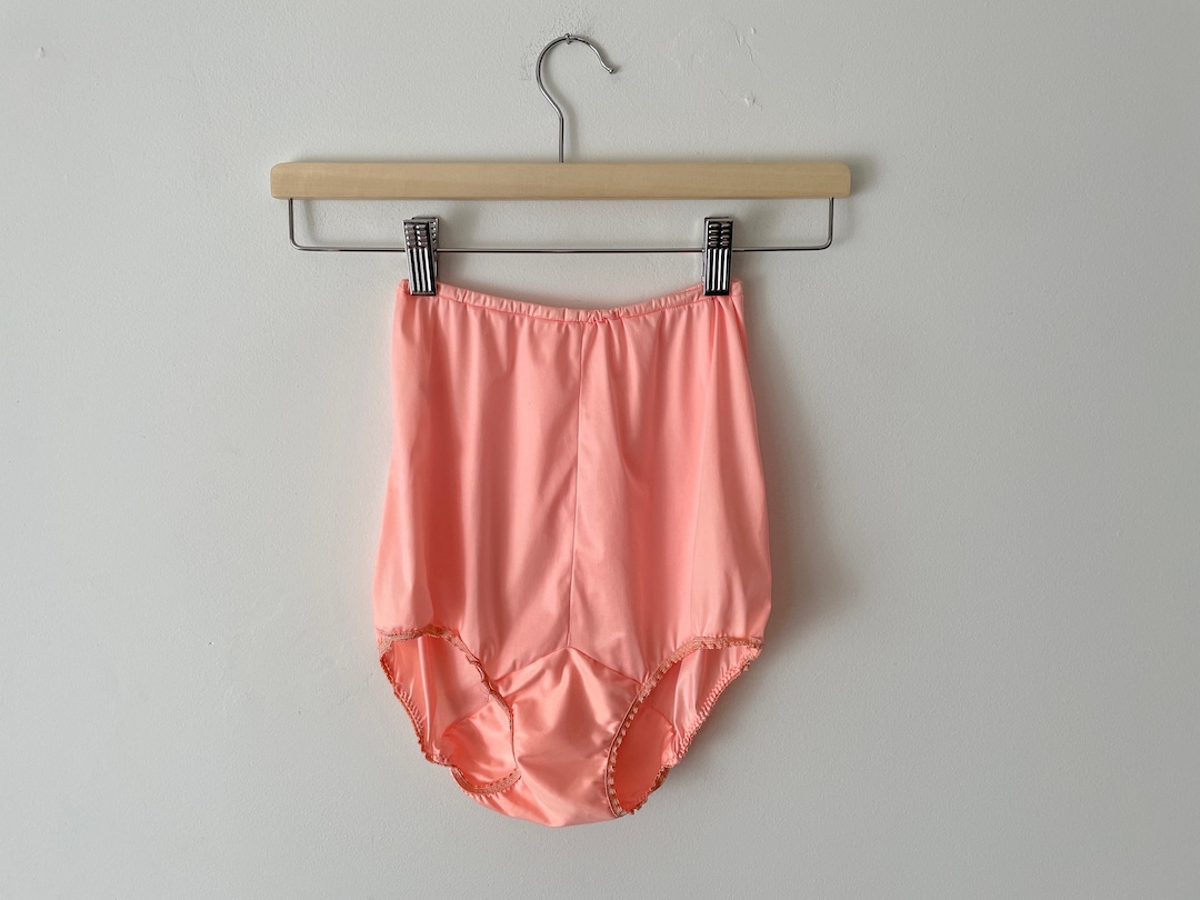 Vintage Van Raalte Panties 1950s Coral Nylon Double Layer Mushroom