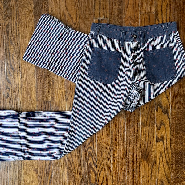 Red White and Blue Bell Bottoms - Etsy