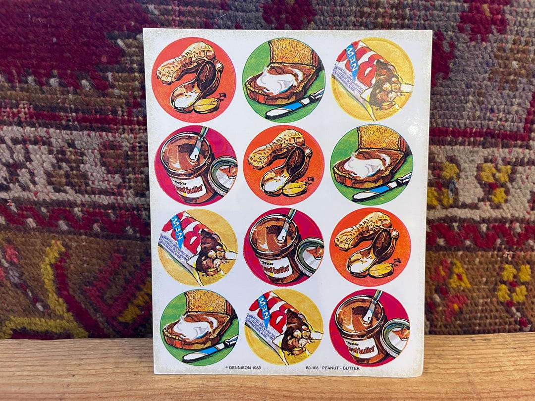 Vintage Dennison Stickers, 1983 Peanut Butter Scratch and Sniff ...