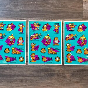 Vintage 1978 Garfield Sticker Sheets, United Features Syndicate, 3 Full ...