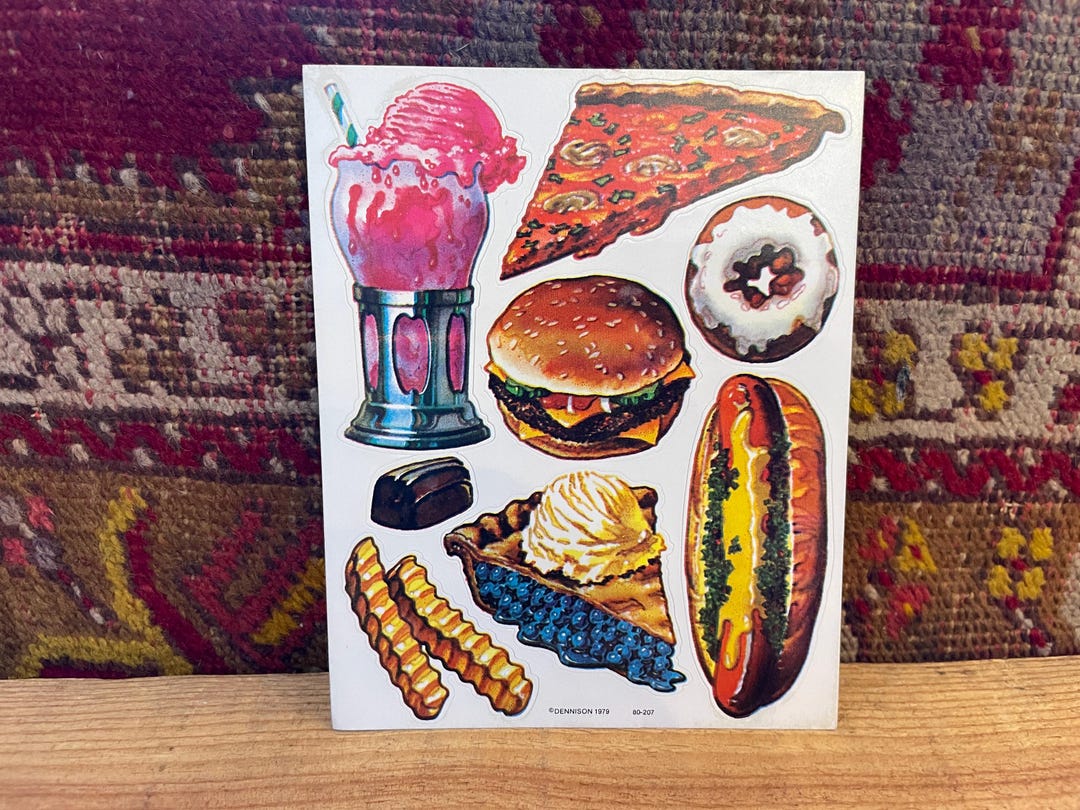 Vintage Dennison Stickers, 1979 Junk Food 80-207, Full Sheet! - Etsy